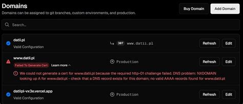 Failed To Generate Cert Help Vercel Community