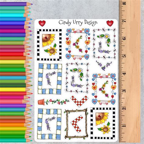 Corners Frames And Footers Sticker Bigger Sticker To Etsy