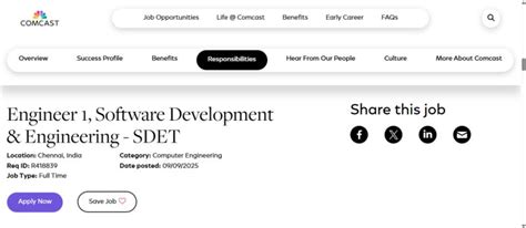 Comcast Hiring Freshers Engineer 1 Software Development And Engineering Sdet Job Id R418839