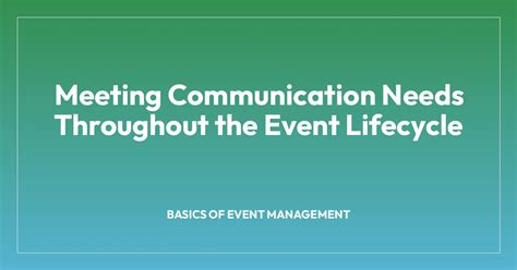 Basics Of Event Management • Event Management Evm Institute