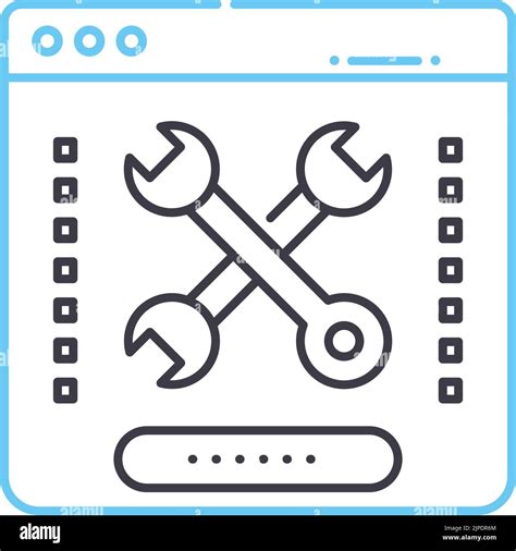 Technical Tools Line Icon Outline Symbol Vector Illustration Concept Sign Stock Vector Image