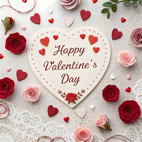 화려한 타이포그래피와 꽃 장식 배경을 갖춘 해피 발렌타인 데이의 3d 렌더링 3d 렌더링 발렌타인 데이 화려한 타이포그래피 배경 일러스트 및 사진 무료 다운로드