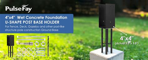 8 Pack 4x4 U Shape Post Base For Wet Concrete Foundation Concrete Post