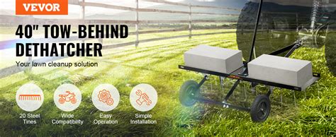 Vevor Tow Behind Dethatcher 1m Tow Dethatcher With 20 Spring Steel