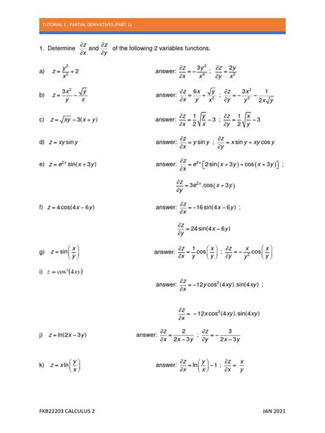 Tutorial 1 Pdf Derivative Algebra