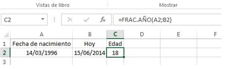Calcular La Edad Con Excel Fecha Excel Excel Intermedio