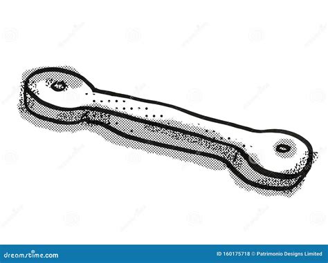 Nail Header Woodworking Hand Tool Cartoon Retro Drawing Stock