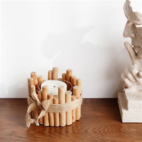 烛光晚餐道具西餐桌木质烛台装饰品蜡烛家用创意摆件轻奢北欧浪漫 虎窝淘