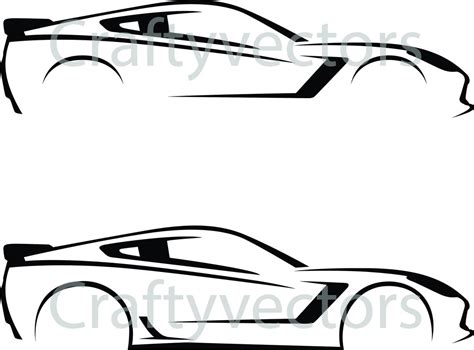 Chevy Corvette 2016 Side Vector File Etsy