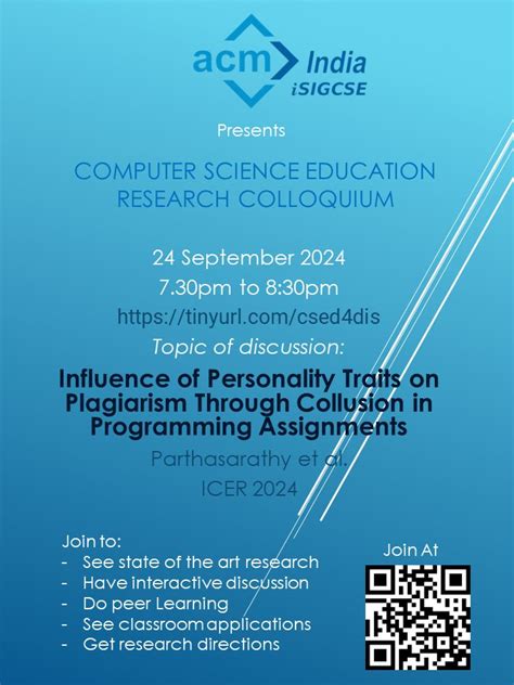 Acm Isigcse On Linkedin 19 Computer Science Education Research Colloquium In The Forum We
