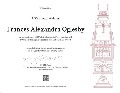 Frances O On Linkedin Python Coding Edx Harvarduniversity Cs50