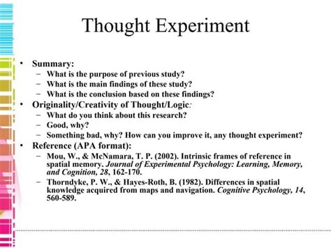 Thought Experiment Ppt