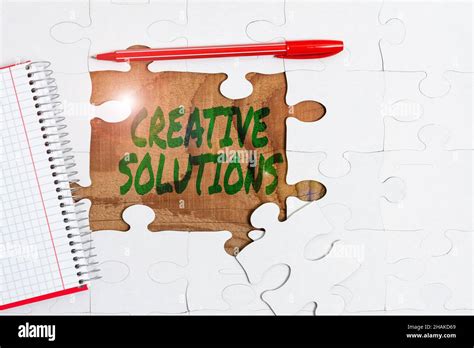 Text Caption Presenting Creative Solutions Word Written On Original And Unique Approach In