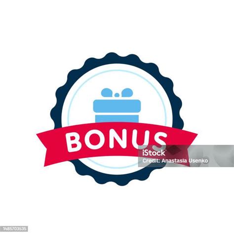 보너스 메시지 기호입니다 벡터 현대 컬러 그림입니다 흰색 배경에 분리된 선물 상자가 있는 빨간 리본에 단어가 있는 톱니바퀴 모양의 검은색 프레임 판매 비즈니스 배너 광고