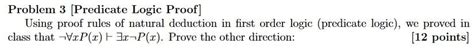 solved problem 3 predicate logic proof] using proof rules