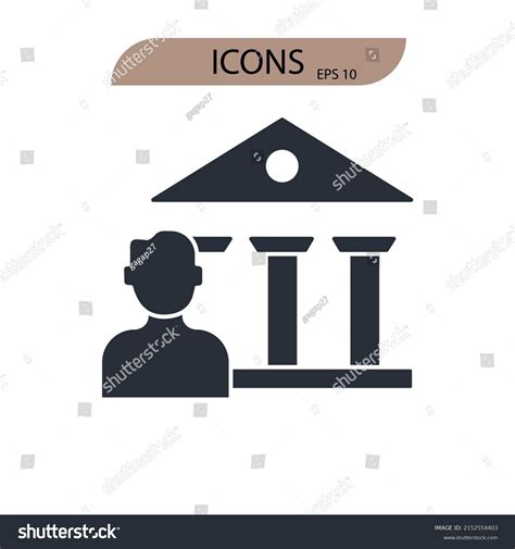 Authority Icons Symbol Vector Elements Infographic Stock Vector