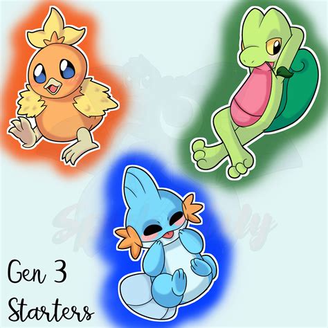 Gen 3 Starters By Spiderlilyartestry On Deviantart