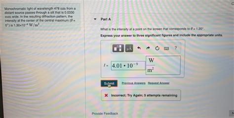 Solved Monochromatic Light Of Wavelength 478 Nm From A