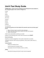Unit Test Study Guide Docx Pdf Unit Test Study Guide HONORS ONLYneeds To Know The