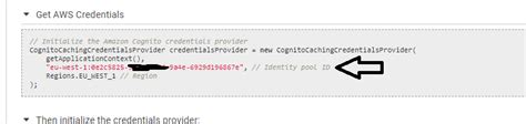Amazon Web Services Where To Find Identity Pool Id In Cognito Stack