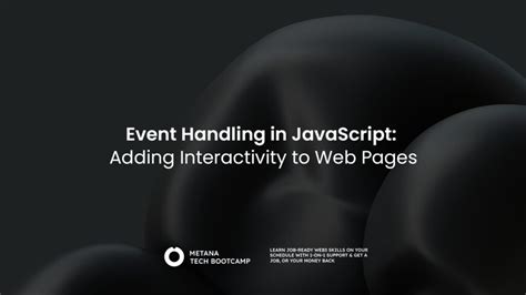 Mastering Javascript Event Handling Enhance Web Page Interactivity
