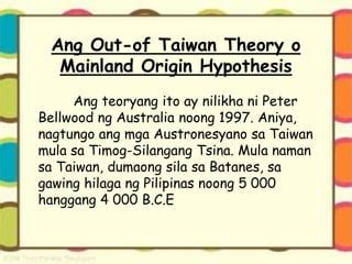 Ap 5 Mga Teorya Sa Pandarayuhan Ng Mga Austronesyanopptx