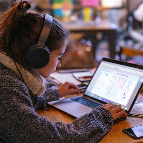 A Teacher Providing Feedback On A Digital Assignment Using Annotations And Comments Premium Ai