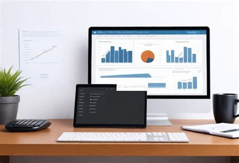 Premium Photo A Computer Monitor With A Graph On The Screen And A Graph On The Screen