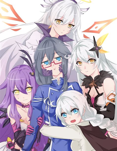 Kiana Kaslana Fu Hua Kiana Kaslana Fu Hua Sirin And More Honkai And More Drawn By