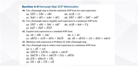 Solved Section 4 9 Karnaugh Map Sop Minimization 40 Use A