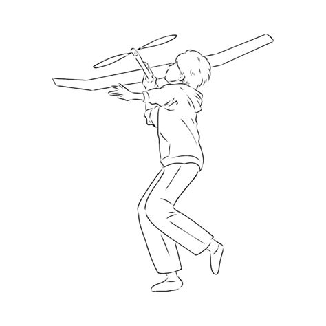 Premium Vector Plane Drawing On White Background Airplane Model