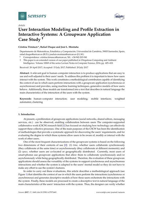 Pdf User Interaction Modeling And Profile Extraction In Interactive Systems A Groupware
