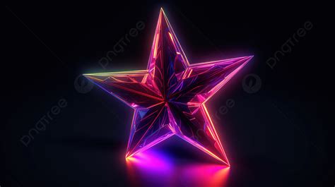 화려한 별이 검은 배경에 앉아 있다 짙은 보라색 그라데이션에 반짝이는 화려한 네온 별 모양의 패턴이 있는 3d 그림 고화질 사진 사진 배경 일러스트 및 사진 무료