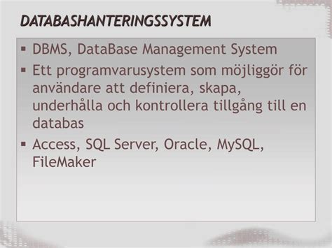 ppt databaser powerpoint presentation free download id 454972
