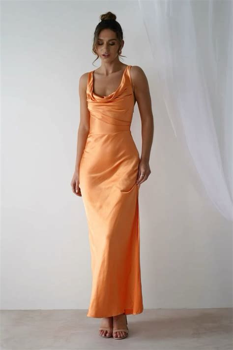 Guest Attire Concept Light Orange Bridesmaid Dresses Orange