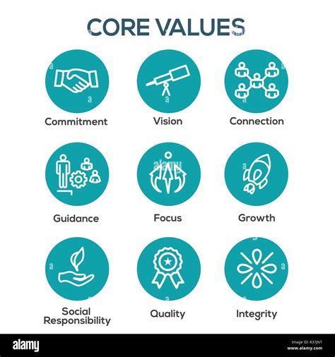 Core Values Outline Or Line Icon Conveying Integrity And Purpose Stock