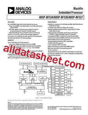 ADSP BF536BBCZ 3B Datasheet PDF Analog Devices