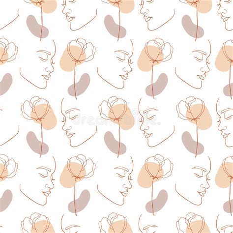 Minimalist Continuous Line Art With Woman Face Stock Vector Illustration Of Elegant Organic