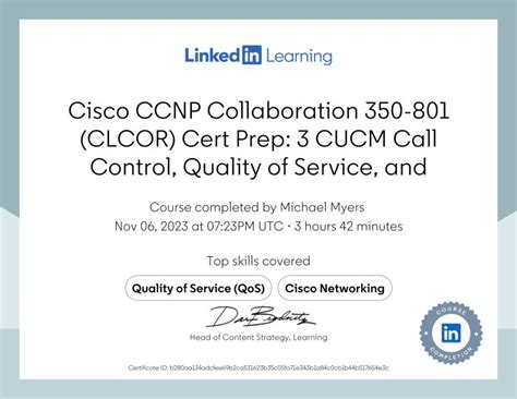 Michael Myers On Linkedin Certificate Of Completion