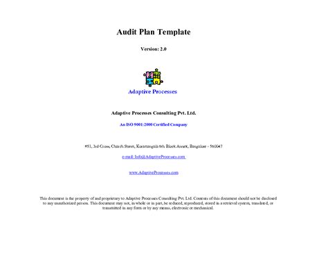 Audit Plan Template Excel XLS