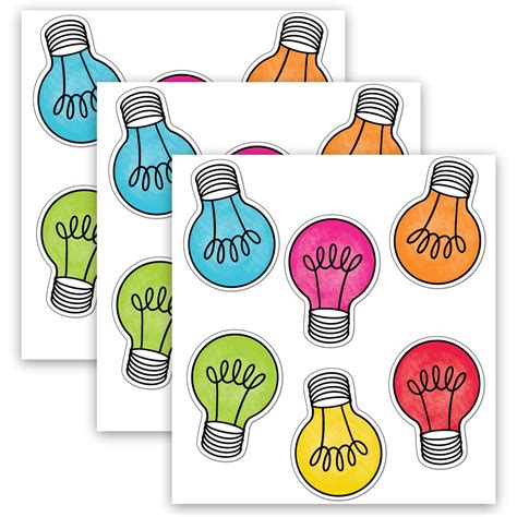 Schoolgirl Style Light Bulb Moments Colorful Light Bulbs Cut Outs 36