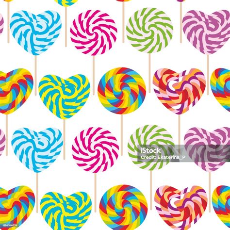 다채로운 완벽 한 패턴 사탕 막대 사탕 나선형 사탕 지팡이 흰색 바탕에 트위스트 디자인 막대기에 사탕 벡터 건강에 좋지 않은 음식에 대한 스톡 벡터 아트 및 기타 이미지