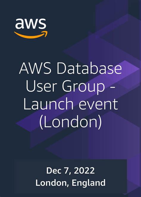 Rohit Kumar Rai On Linkedin Aws Database User Group Launch Event London