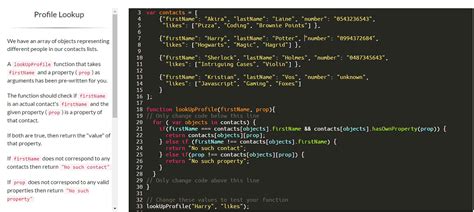 Help Profile Lookup Challenge Basic Javascript The Freecodecamp Forum