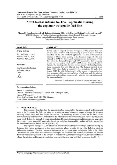 Coplanar Rectangular Patch Antenna For X Band Applications Using Inset Fed Technique Pdf
