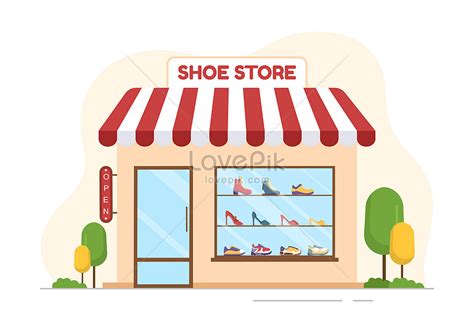 신발 가게 평면 그림 일러스트 무료 다운로드 Lovepik