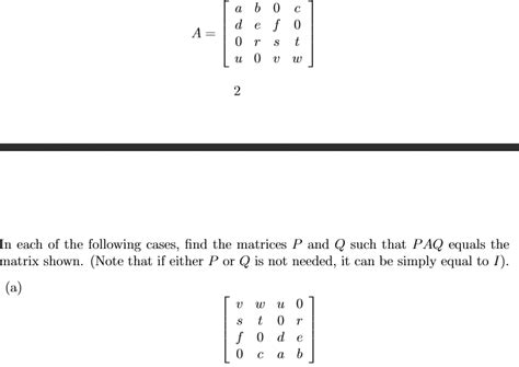 solved in each of the following cases find the matrices p