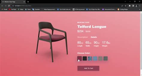 Pronoti Mitra On Linkedin Created Modern Chair Responsive Webpage Just Using Html Css