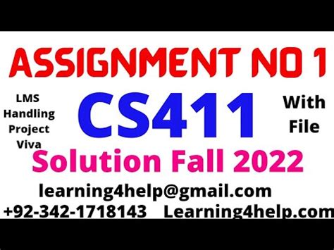 CS411 Assignment No 1 Fall 2022 100 Correct Complete Solution Cs411