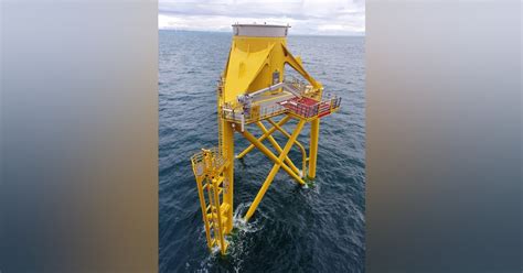 First Moray East Offshore Wind Farm Jacket Installed Offshore Scotland